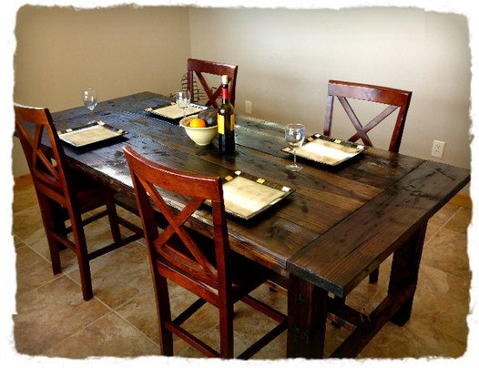 Distressed Farm Table Project - How to build a farm table for $100