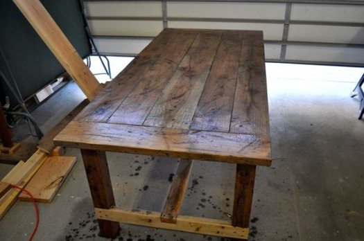 Distressed Farm Table Project - How to build a farm table for $100
