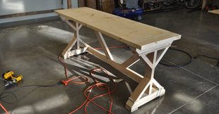 Learn how to build a desk with x supports and I beams for the legs.