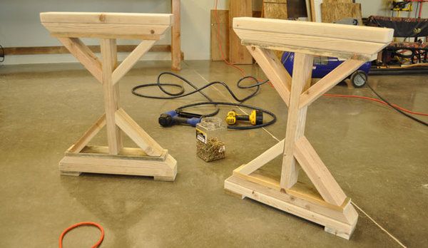 Learn how to build a desk with x supports and I beams for the legs.