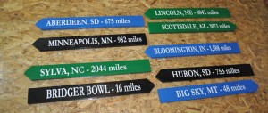 A sign project to display your favorite places to visit