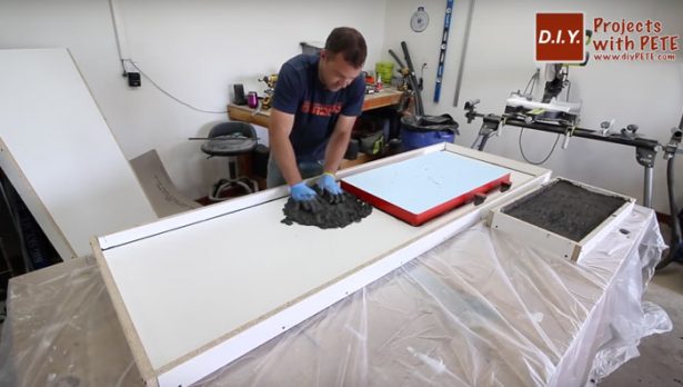 How to Make Concrete Countertops - Video Tutorial, Shopping List, Photos