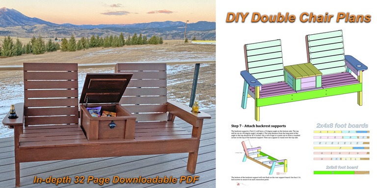 DIY Double Chair with Center Storage | Patio Seating Made Simple - DIY ...